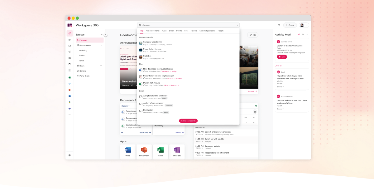 Workspace 365 | Find everything you need with the Global Search